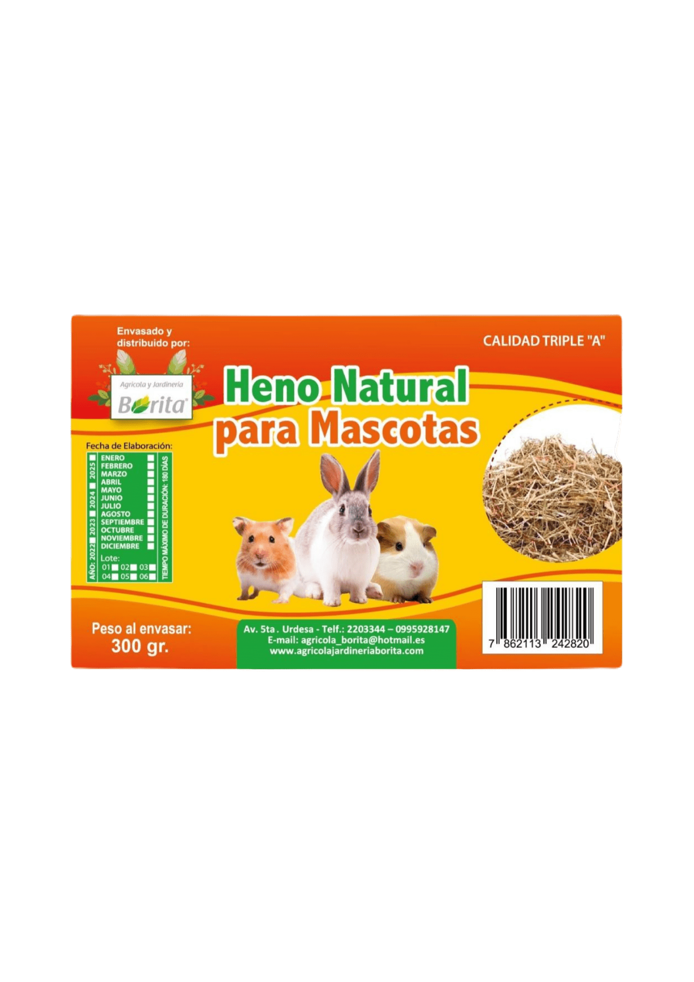 HENO NATURAL PARA MASCOTAS 300 GR - Borita